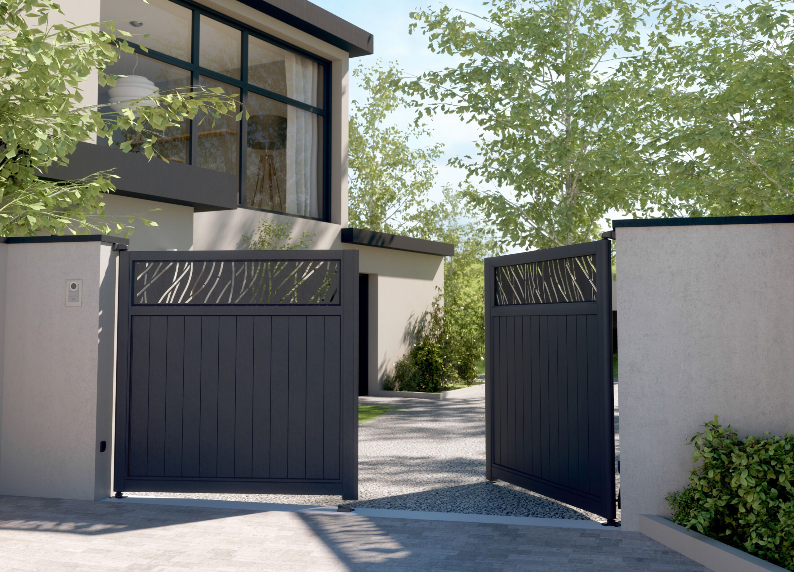 Aluminium Modern Gates - Aluminium Gates and Pedestrian Gates